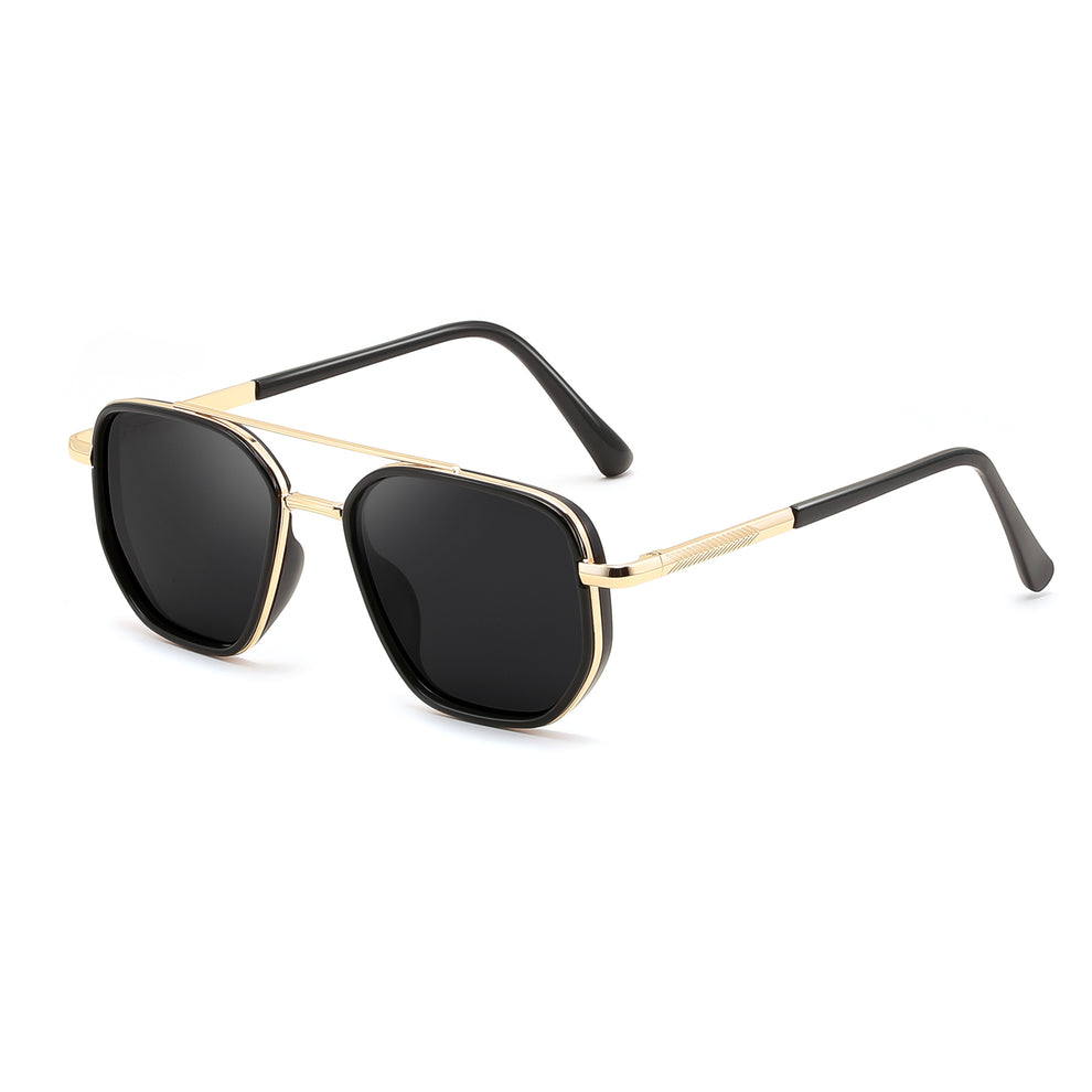 FEISEDY Polarized Aviator Sunglasses for Men Square Retro Metal Frame